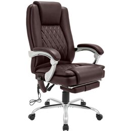 CLP B&uuml;rostuhl ergonomisch mit Massagefunktion Rubia, Schreibtischstuhl mit Heizfunktion und Fu&szlig;ablage, Drehstuhl h&ouml;henverstellbar bis 150 kg