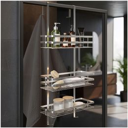 TecTake&reg; Duschablage, aus rostfreiem Edelstahl, mit 3 Ablagen, 30 x 21 x 80 cm