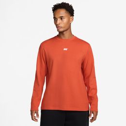 Nike Sportswear Herren Sweatshirt "Nike Sportswear Club Men's Long-Sleeve Varsity Crew", orange, Gr. S, Obermaterial: 76% Baumwolle, 24% Polyester,