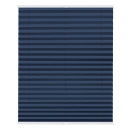 LICHTBLICK Plissee Klemmfix, ohne Bohren, verspannt, Verdunkelung - Blau
