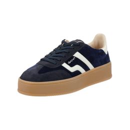 Gant Damen Plateausneaker "Gant Sneaker Veloursleder", Gr. 41, blau, Veloursleder, Schuhe