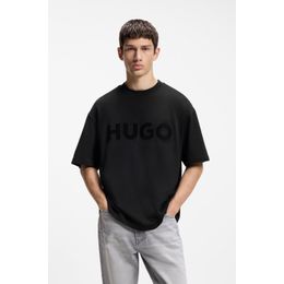 Hugo Herren T-Shirt "Dinkee", schwarz, Gr. L, unifarben, Single Jersey, Obermaterial: 100% Baumwolle, Shirts, Oversized-Fit, reine Baumwolle,