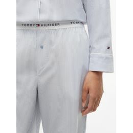 Damen Pyjamahose "POPLIN PANTS", Tommy Hilfiger Underwear, Gr. M, wei&szlig;, Popeline, Obermaterial: 100% Baumwolle, gestreift, Hosen, aus