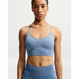 Nike Damen Tanktop "W NP DF SMLS LS BRA", blau, Gr. S, unifarben, Trikot, Obermaterial: 47% Polyester, 42% Nylon, 11% Elasthan, Tops, mit