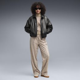 Puma Damen Sporthose "T7 Snake Print Straight Hose Damen"mouse gray beige, Gr. XL, Obermaterial: 100% Polyester. Einsatz: 100% Polyester. Tasche &ndash;