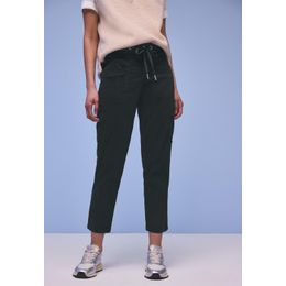 Street One Damen Jogger Pants "Style Bonny", schwarz, Gr. 38, unifarben, Web, Obermaterial: 60% Lyocell, 37% Baumwolle, 3% Elasthan, Hosen, mit