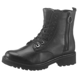 Remonte Damen Schn&uuml;rstiefelette, Gr. 37, schwarz, Leder, unifarben, Schuhe, Blockabsatz, Stiefelette, Schn&uuml;rboots, im modischen Used Look