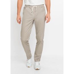 bonprix Herren Schlupfhose, beige, Gr. 64, Obermaterial: 98% Baumwolle, 2% Elasthan, Hosen, mit elastischem Bund, Regular Fit, aus Baumwolle und