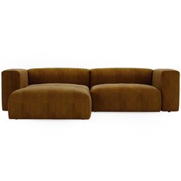 Graingold Ecksofa, Braun, Kunststoff, L-Form, Ottomane links,L-Form, 240x180 cm, Oeko-Tex&reg;, Reach, Hergestellt in Europa, Handmade in Europe, Wohnzimmer, Sofas & Couches, Wohnlandschaften, Ecksofas