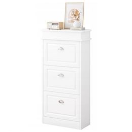 Schuhschrank,, Wei&szlig;, Holzwerkstoff, 52x117x23 cm, Garderobe, Schuhaufbewahrung, Schuhregale