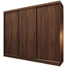 Beautysofa Schwebet&uuml;renschrank, Walnuss, Holzwerkstoff, 4 Schubladen, 240x216x61 cm, Schlafzimmer, Kleiderschr&auml;nke, Schwebet&uuml;renschr&auml;nke