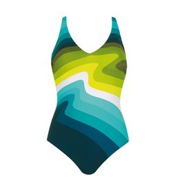 Sunflair Swimsuit female size L Navy / Dusty blue / Light blue / Olive