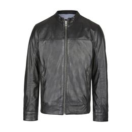 Bugatti Herren Bomberjacke "BUBENITO", schwarz, Gr. 60, uni, Obermaterial: 100% Lammleder LEL. Futter: 100% Baumwolle CO. 100% Baumwolle CO., Jacken,