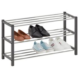 Idimex Schuhregal, Grau, Metall, Mode, 80x45x29 cm, Garderobe, Schuhaufbewahrung, Schuhregale