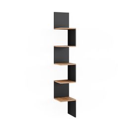 VICCO Eckregal, Anthrazit, Holzwerkstoff, 5 F&auml;cher, Rechteckig, 28x175.4x28 cm, Wohnzimmer, Regale, Eckregale