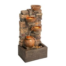 Teamson Home Gartenbrunnen, Braun, Kunststoff, 34.75x72.39x25.73 cm, Gartenzubeh&ouml;r, Gartendeko