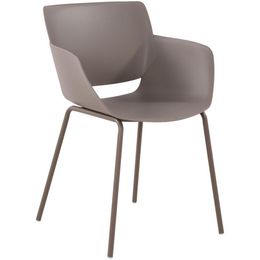 CLP Stuhl, Taupe, Metall, 58x80x54 cm, Esszimmer, St&uuml;hle, Esszimmerst&uuml;hle, Armlehnenst&uuml;hle