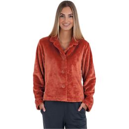 WEWO-Fashion Damenbademantel WEWO FASHION, L:61cm, rot, Wellsoft-Microfaser, Hausm&auml;ntel, "Bettj&auml;ckchen 6603", un&uuml;bertroffen kuschelig