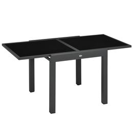 Outsunny Gartentisch,, Schwarz, Metall, 80x75x160 cm, Gartenm&ouml;bel, Gartentische, Gartentische