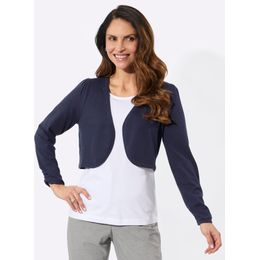 Lady Damen Bolero, blau, Gr. 46, unifarben, 50% Viskose, 28% Polyester, 22% Polyamid, Strickjacken