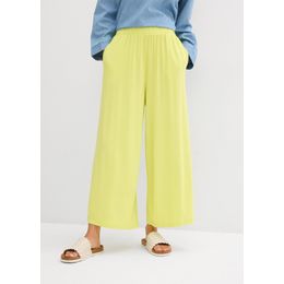 bonprix Damen Culotte, gelb, Gr. 36, Obermaterial: 95% Viskose, 5% Elasthan, Hosen, lockere Passform, aus Viskose und Elasthan, 7/8-L&auml;nge