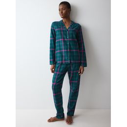 Triumph Damen Schlafanzug "Boyfriend PW 01 X Checks", Gr. 42, gr&uuml;n, Flanell, Obermaterial: 100% Baumwolle, Homewear-Sets, bequem und stilvoll