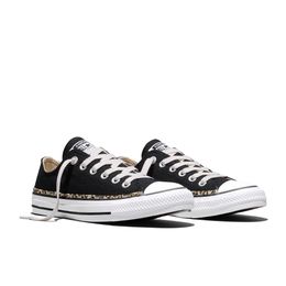 Converse Damen Sneaker "CHUCK TAYLOR ALL STAR LEOPARD TRIM", Gr. 37,5, schwarz-wei&szlig;, Textil, Schuhe