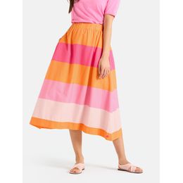LIEBLINGSST&Uuml;CK LIEBLINGSST&Uuml;CK Damen Midirock "GinaL"lovely pink, Gr. 36, gestreift, Web, Obermaterial: 77% Baumwolle, 20% Polyamid, 3% Elasthan, R&ouml;cke, im