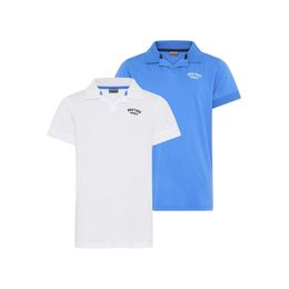Kidsworld Poloshirt in wei&szlig; + blau | Gr.: 116-122