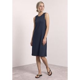 Street One Damen Midikleidschwarzest blau, Gr. 44, unifarben, Stoff, 95% Viskose, 5% Elasthan, Kleider, knielang