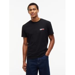 Tommy Jeans Herren T-Shirt "REGULAR PLAY TEE", schwarz, Gr. XXL, Single Jersey, Obermaterial: 100% Baumwolle, Shirts, Regular fit mit