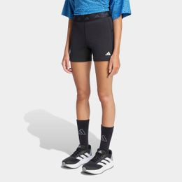 M&auml;dchen Shorts "TECHFIT KURZE LEGGINGS", schwarz-wei&szlig;, Gr. 116, adidas Sportswear, Obermaterial: 83% Polyester, 17% Elasthan, Hosen, Kinder Shorts,