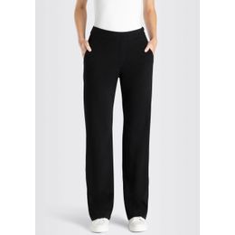 MAC Damen Bootcuthose "CHIARA", schwarz, Gr. 44, Flanell, Obermaterial: 67% Viskose, 28% Polyamid, 5% Elasthan, Hosen, Bootcut-Form in figurbetonter