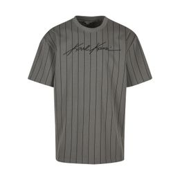 Karl Kani Herren T-Shirt "Karl Kani Autograph Pinstripe Jersey Boxy T-Shirt", grau, Gr. S, gestreift, 100% Baumwolle, Shirts