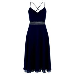 Vera Mont Damen Cocktailkleid "Damen mit Wasserfallausschnitt", blau, festlich, Gr. 34, Chiffon, Obermaterial: 100% Polyester. Futter: 100%