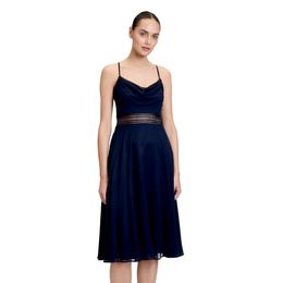 Vera Mont Damen Cocktailkleid "Damen mit Wasserfallausschnitt", blau, festlich, Gr. 40, Chiffon, Obermaterial: 100% Polyester. Futter: 100%