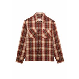 Marks & Spencer Marks & Spencer Button Up Shirt male size XL Light beige / Grey / Dark red