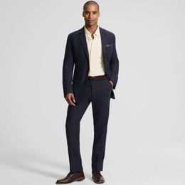 LANDS' END Classic Fit Business-Hose aus Leinenmix f&uuml;r Herren, Herren, size: regular, Blau, Leinen/Baumwoll-Mischung/Viskose-Mischung, by Lands' End