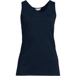 LANDS' END &Auml;rmelloses Top aus Baumwolle f&uuml;r Damen, Damen, size: regular, Blau, Baumwolle, by Lands' End