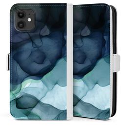 DeinDesign iPhone 11 Handy Klapph&uuml;lle Handyh&uuml;lle aus Kunst Leder wei&szlig; Flip Case Water Colour Muster Texture Sideflip mit Lasche