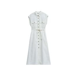 Salsa Jeans Midikleid Sleeveless Shirt Dress in White | Gr.: S