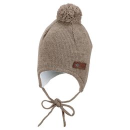 Sterntaler Strickm&uuml;tze Bommelmix in braun | Gr.: 45 cm