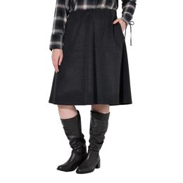 Ulla Popken Midirock in schwarzgrau | Gr.: 42-44