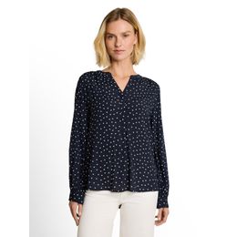 Tom Tailor Damen Langarmbluse "Regular", blau, Gr. 44, unifarben, Web, Obermaterial: 100% Viskose, Blusen, Sommerbluse im Tunika-Style - Viskose