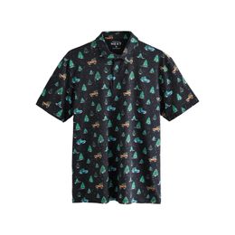 next Poloshirt 'Christmas' Herren Gr&ouml;&szlig;e XXL anthrazit / gr&uuml;n / orange / wei&szlig;