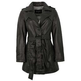 Jilani Leder-Trenchcoat Lammnappa in Schwarz | Gr.: 46