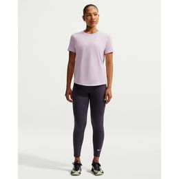 Nike Sportswear Damen Leggings "W NSW NK CLSC HR 7/8 TIGHT LBR", lila, Gr. XXL, Obermaterial: 47% Baumwolle, 41% Polyester, 12% Elasthan, Hosen, 7/8