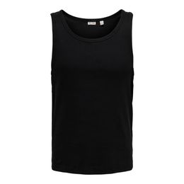 Only & Sons ONLY & SONS Herren Rundhalsshirt "ONSTANNER REG SL TANK TOP NOOS", schwarz, Gr. M, unifarben, Jersey, Obermaterial: 95% Baumwolle, 5% Elasthan, Shirts