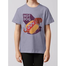 wat? Apparel T-Shirt Hot Dog in Lavender | Gr.: 134-146