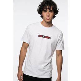 Jack & Jones JACK & JONES Herren Rundhalsshirt "JJMUNK TEE SS CREW NECK", wei&szlig;, Gr. S, bedruckt, Jersey, Obermaterial: 100% Baumwolle, Shirts, Baumwolle, regular